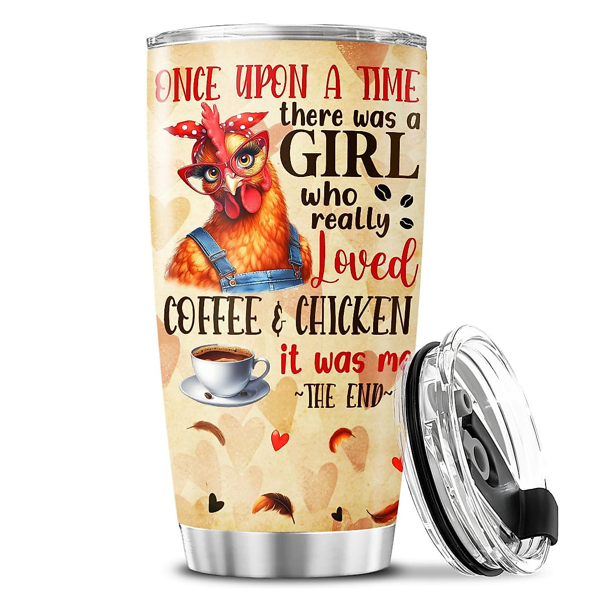 HUBUPU Chicken Gifts, Breed Lovers Spring Swig For, Tumbler 20 Oz With Lid And Straw, Crazy Chicken Lady Coffee Lover, Coffee Travel Coffee Mug Cup Girl Stainless Steel Coffee Straw Lid