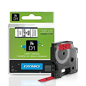 DYMO D1 Black Red 45017 Label Cassette - 1/2'' x 23' by DYMO