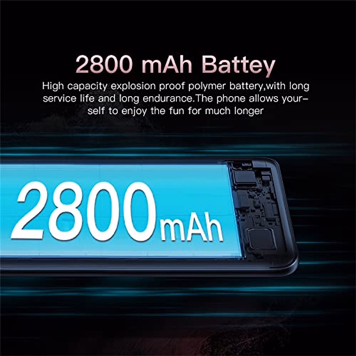 Unlocked Mobile Phones, Adnroid 12 Smart Phone HD Full Screen GPS Locator Phone, Dual SIM Unlocked Smartphones, 2MP+8MP Mobile Cell Phone, 2GB+16GB, 6.5" Face Access, 2800mAh Battery (Blue)