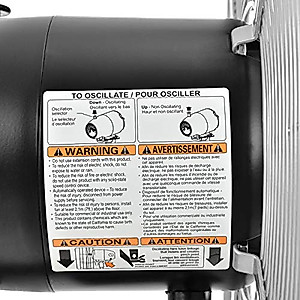 Global Industrial 24" Deluxe Oscillating Wall Mount Fan, 3 Speed, 8,650 CFM, 1/2 HP
