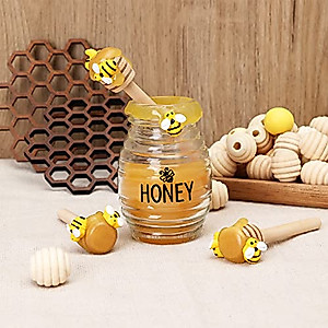 Nefelibata Faux Honey Pot with Bees and Dippers, Bumble Bee Tiered Tray Decor, Drippy Honey Pot, Fake Honey Jar Table Centerpieces, Spring Summer Decor