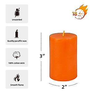 Jeco 3 Inch Orange Pillar Candle