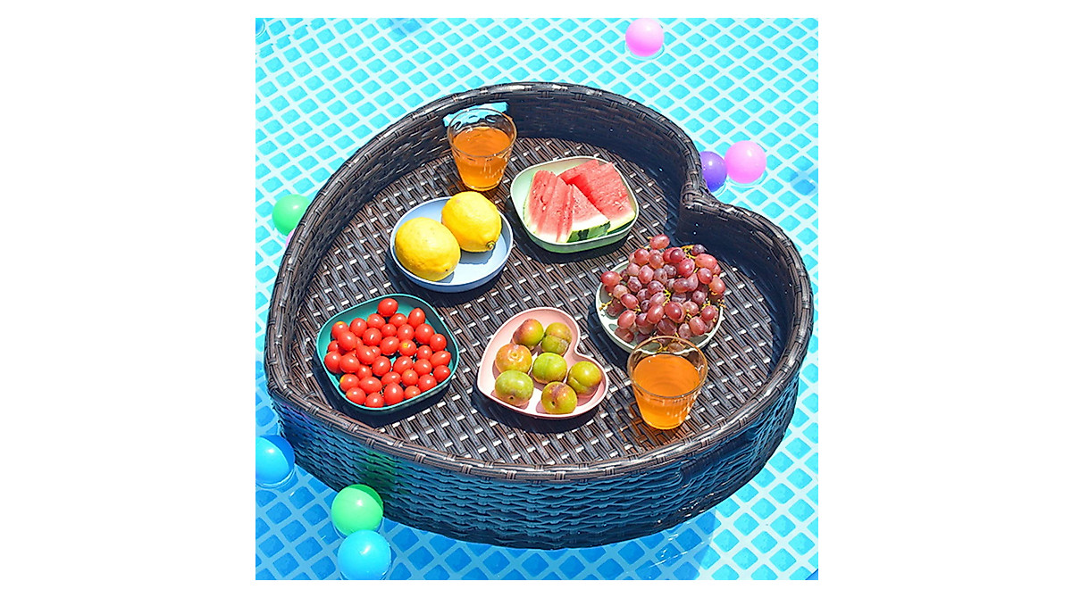 Heart-Shaped Floating Pool Tray for Drinks & Snacks