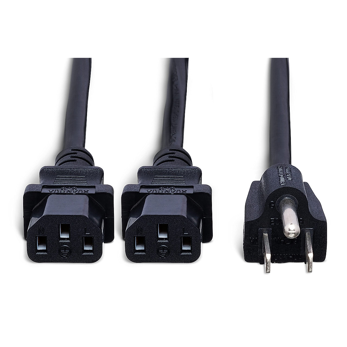 Hosa YIE-406 Dual IEC C13 to NEMA 5-15P Power Y Cable, 1.5 Feet