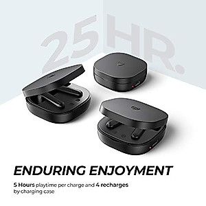 SoundPEATS Wireless Earbuds Bluetooth V5.2 Headphones with Qualcomm QCC3040 Wireless Earphones, TrueWireless Mirroring, 4-Mic Tech and cVc 8.0 Noise Cancellation, aptX Codec, Total 25 Hours - TrueAir2