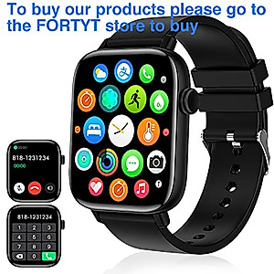 PJYUBVOR 1.90'' with Smart Watch(Answer/Make Calls),Smart Fitness Tracker Watches for Android/iOS Phones,Bluetooth Call and Text Message/Sleep Monitor/Heart Rate/Android Smartwatch for Women Men