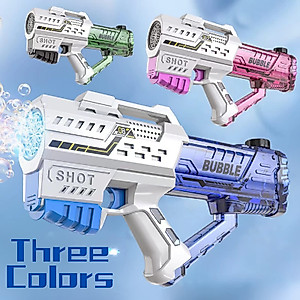 JoyPlanet Electric Massive Bubble Gun Automatic Bubble Machine Bubble Blower Bubble Maker 700 ml for Kids Boys Girls Adults Outdoor Summer Party Wedding Birthday Gifts (Blue)