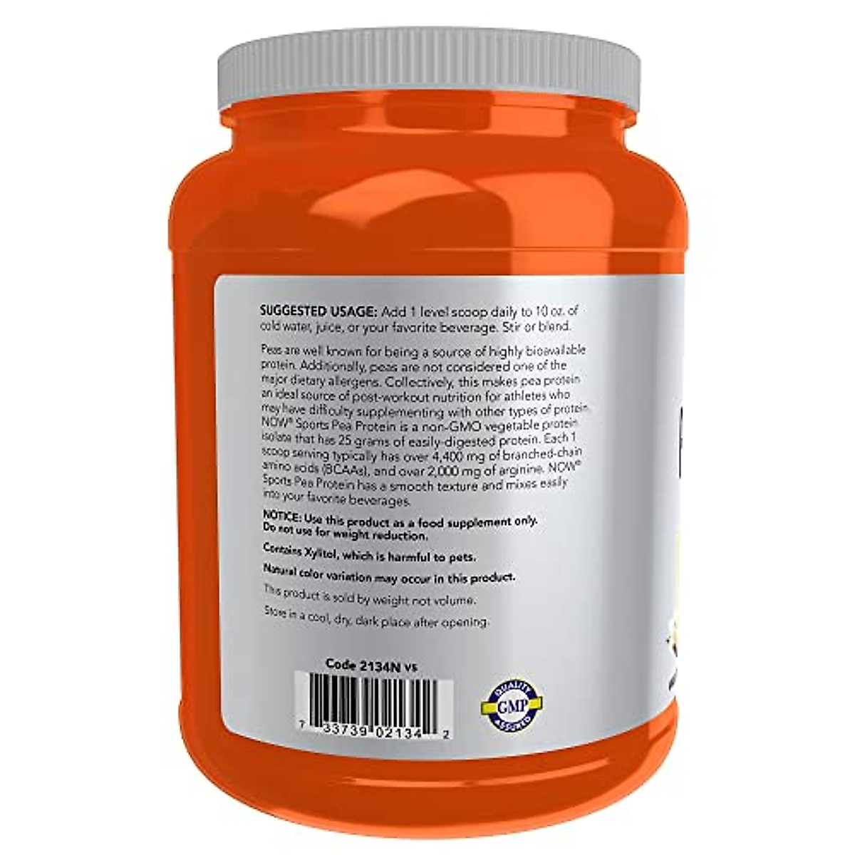 NOW Sports Nutrition, Pea Protein 25 g With BCAAs, Easily Digested, Vanilla Toffee Powder, 2-Pound