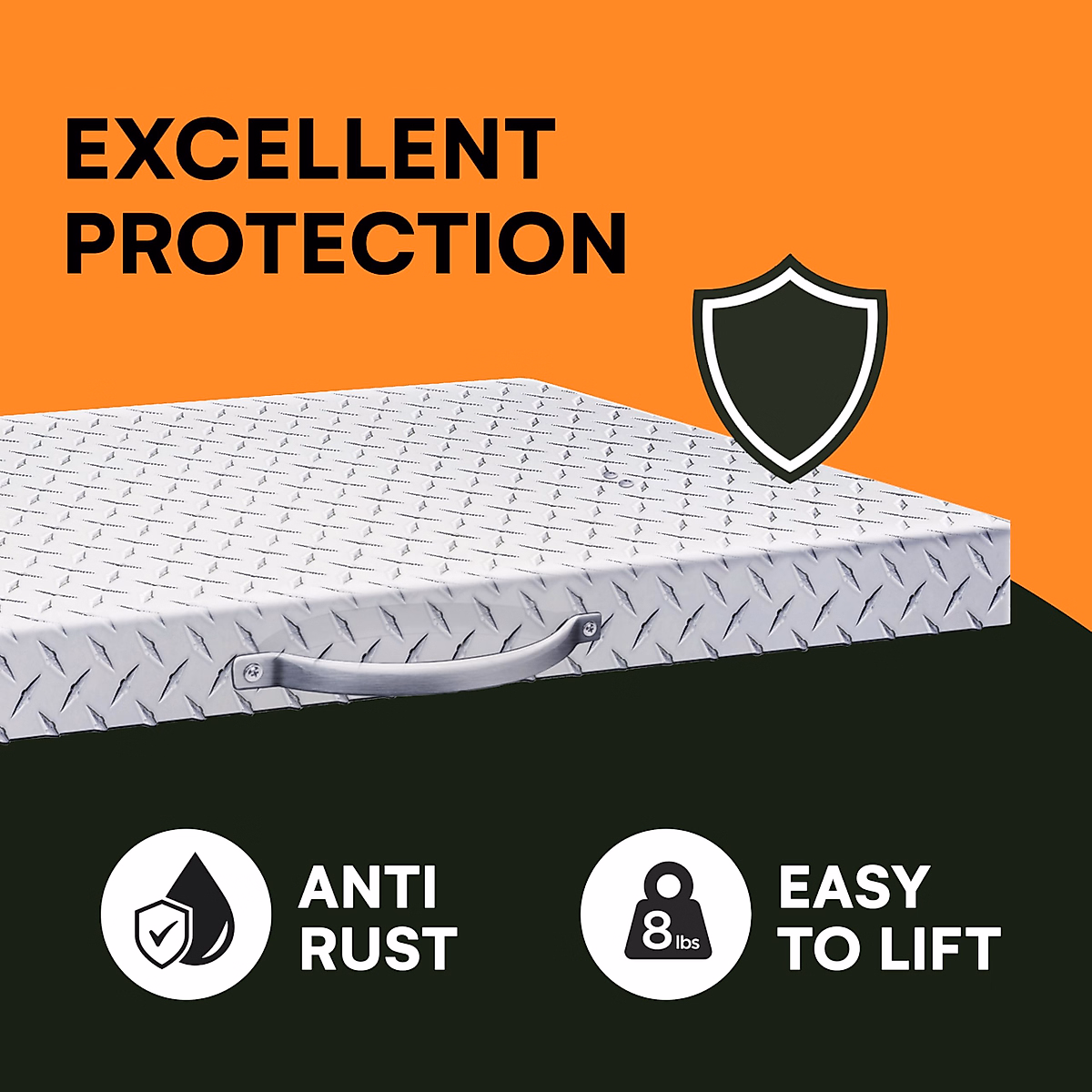 flybold Griddle Cover Works for Blackstone Flat Top Hard Lid with Waterproof Aluminum Diamond Plate Stainless Steel Handle for Outdoor 28 inch BBQ Hood Accessories