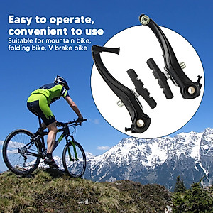 1 Pair Bike brake, Aluminum Alloy Black Bike V Brake Set, Front Brake Rear Brake Universal Mountain Bike Replacement for Most Bicycle,Road Bike Brakes Cables