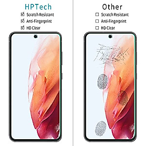 HPTech (2 Pack) Designed for Samsung Galaxy S21 FE 5G Tempered Glass Screen Protector, Support Fingerprint Reader, Anti Scratch, Bubble Free