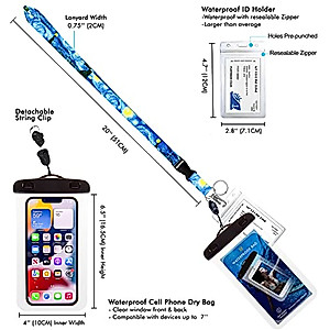 3-PK Waterproof Phone Pouch Phone Dry Bag Case for iPhone 13 12 11 Pro Max XS Max Samsung Galaxy s10 Google Up to 7.0". Cruise Lanyard & Waterproof ID Key Card Holder Clip. Van Gogh Collection