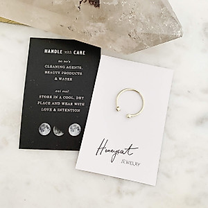 Honeycat JJ Tiny Crystals Yin Yang Ring in Gold, Rose Gold, or Silver | Minimalist, Delicate Jewelry (Gold)