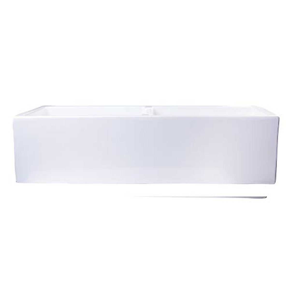 ALFI brand AB3918DB-W Smooth Thick Wall Fireclay Double Bowl Farm Sink, 39", White