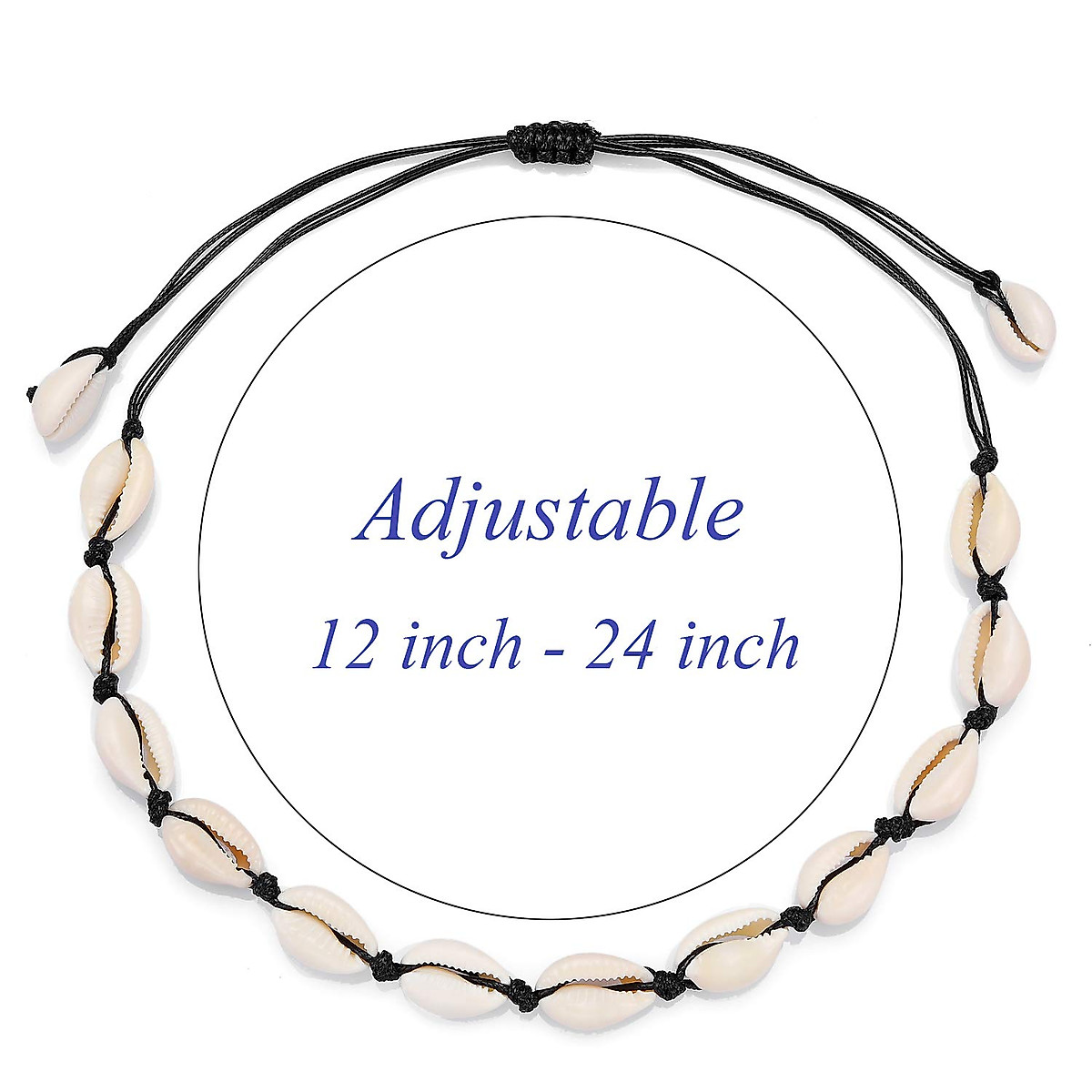 Starain 2Pcs Shell Necklace Anklet for Women Handmade Adjustable Puka Beach Shell Necklace Set