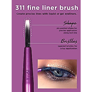 Real Techniques Cruelty Free Enhanced Eye Set, Eyeshadow and Brow Brushes, Purple, 6 Piece Makeup Brush Kit