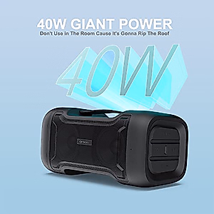 Oraolo Bluetooth Speaker with Deep Bass Basser Portable Speakers Wireless Stereo Sound, IPX6 Waterproof, TF/SD Card, AUX-in, USB Input, Built-in Mic, 24H Playtime for Home Party Outdoor Beach Pool