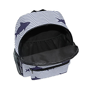 GEDAKO Kids Backpack School Bookbag Rucksuck Color for Toddler Elementary Boy Girls Students Age 3-7 (Stripes Waves Sharks)…