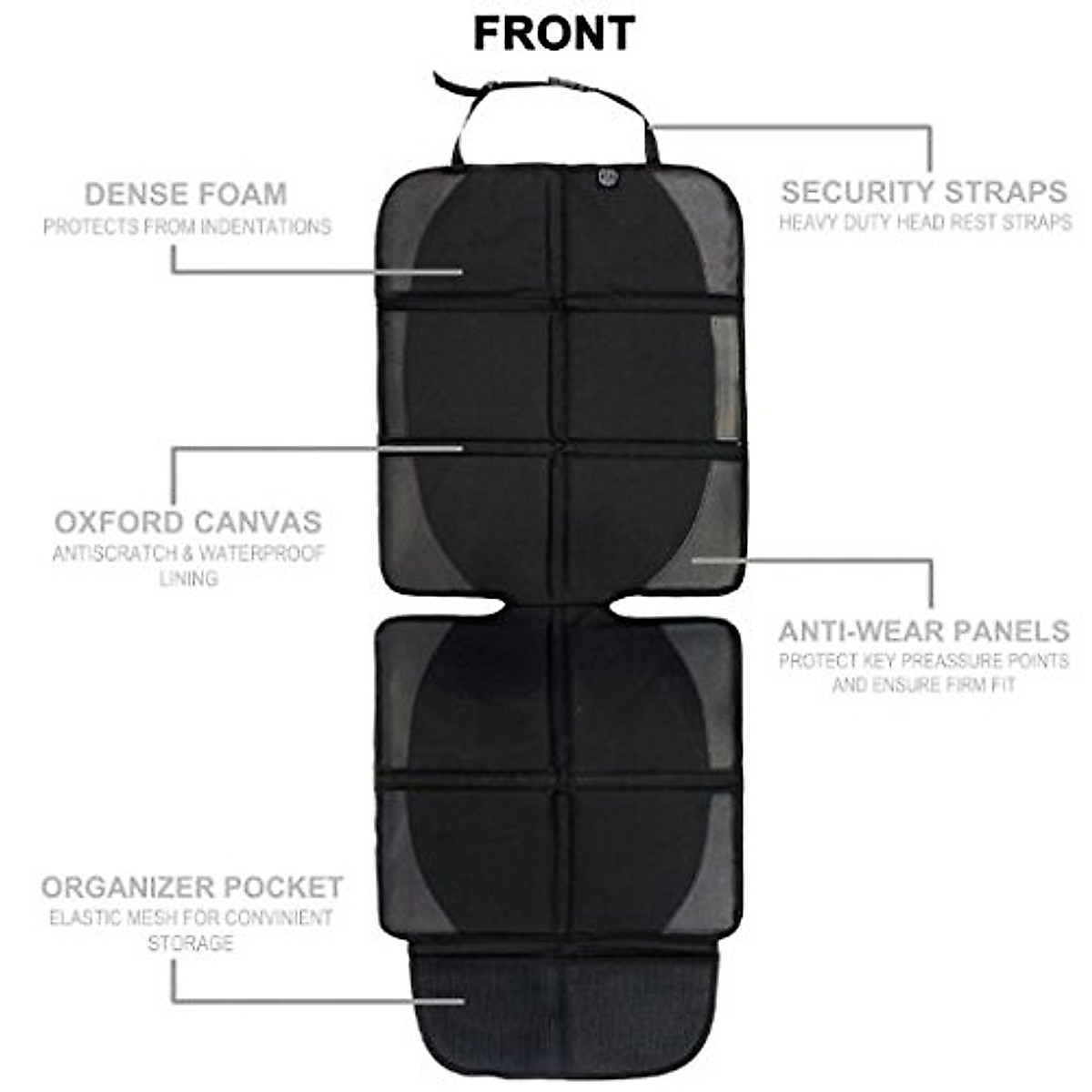 KHOMO GEAR - Baby Infant Car Seat Cover Protector - Black - Car Seat Protector