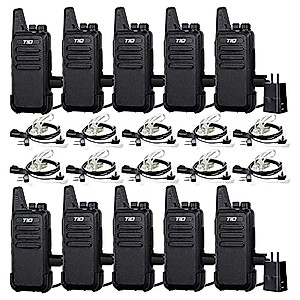 TIDRADIO TD-M8 2 Way Radio Walkie Talkies Rechargeable VOX License-Free Two Way Radio with Earpiece Walkie Talkies for Adults School Church Restaurant Business Office (10 Pack)
