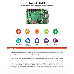 FriendlyARM NanoPi M4B 2GB DDR3 Rockchip RK3399 SoC 2.4G & 5G Dual-Band WiFi,Support Android and Ubuntu, AI and deep Learning
