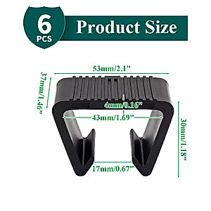 Biaungdo 6 Pcs Outdoor Furniture Clips, Patio Sofa Rattan Clips Sectional Module Couch Wicker Furniture Clips Connector Clamps Fasteners Clips for Outdoor, Patio(Black, 5.3x3x3.7cm)