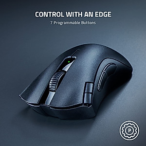 Razer USB DeathAdder V2 X Hyperspeed: Award-Winning Ergonomic Design - 235hr Battery Life - 7 Programmable Buttons (Renewed)