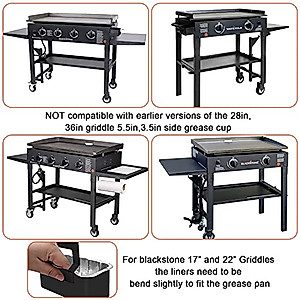 IMAGE 36 Packs Foil Pans, Compatible with Blackstone 17" 22" 28" 30" 36" Aluminum Foil Heavy Duty Disposable Aluminum Foil Pans, Rear Grease Cup Liners