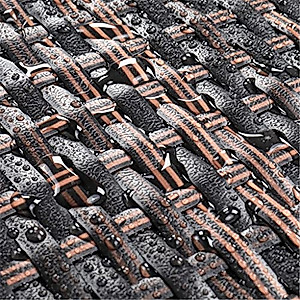 ZSEDP with Top Cover Iron Frame Rattan Trash Can Brown Gradient Outdoor Trash Can Warehouse