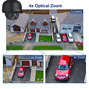 Dericam Outdoor WiFi Security Camera, Wireless PTZ Camera, HD 1080P, 4X Optical Zoom, Auto Focus, Night Vision, Motion Detection, Pre-Installed 32GB Memory Card, Black