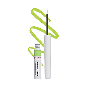 Ruby Kisses Color Liquid Eyeliner Water Resistant Long Lasting Eyeliner 3 ml (0.10 fl.oz.) (Neon Green)