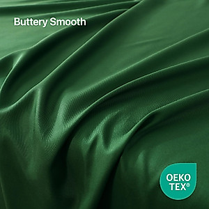 NATUREFIELD Bed Sheets Set Full Size (4pc), Rayon Derived from Bamboo, Cooling Sheets with Fitted Deep Pockets, Hotel Luxury Bedding Sheets & Pillowcases