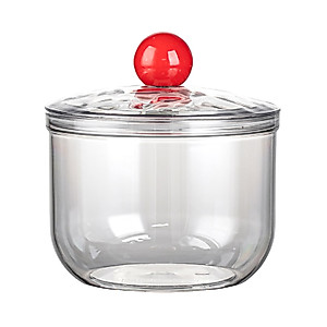 KEKEHOME Clear Plastic Candy Jar with Lid for Office Desk, Plastic Cookie Storage Jar for Kitchen Counter, Plastic Apothecary Jar for Cotton Swabs, Balls, Cotton Pads, Floss Picks,900ml