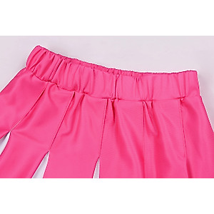 Gigoitly Cheerleading Costume for Girls Pink Cheerleader Outfit with Pom Poms for Girls’ Cheer Up Halloween Birthday Gifts