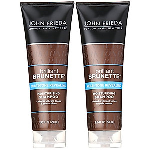 John Frieda Brilliant Brunette, Color Boosting Shampoo, Enhances and Protects Multi-Dimensional Tones, With Sweet Almond Oil to Rehydrate and Replenish Dry Hair, 8.45 Oz