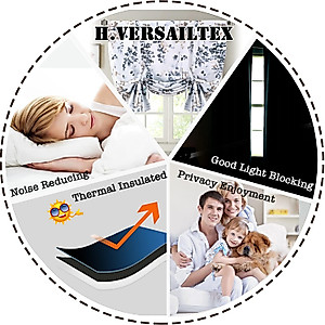 Mightree Blackout Tie Up Curtains for Windows, Three-Layer Woven Roman Curtains, Thermal Insulated Balloon Curtain, Shade Rod Valance Curtains for Kitchen, Living Room, Bedroom, Brown, 42" Wx63 L