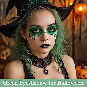 MEICOLY Green Eyeshadow Stick,Metallic Shimmer Crayon Green Eye Shadow Eye Makeup for Halloween,Waterproof & Long Lasting Shiny Bright Rotating Glitter Eyeshadow Sticks,2 Pcs