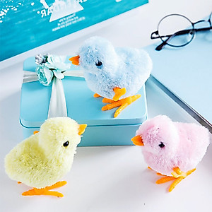 3 otters 12PCS Wind Up Chick Toys, Wind-Up Jumping Cute Chicken Plush Chicks Toys for Kids Goodie Bags Treasure Chest Party Favors Gifts