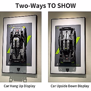 iLuane Display Wallboard for Lego 42083 Bugatti Chiron Bundle with Lego Peugeot 9X8 24H Hypercar 42156, Collectibles Display Wallboard for Building Blocks (Only Display Wallboard)