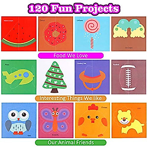 Fun Paper-Cut Set,Origami Paper Art; Scissor Skills Activity Cutting Book; Kids Scissors Crafts Kits Preschool-120 Pages with A Pair of Child-Safe Scissors Beginners Trainning and School Learning