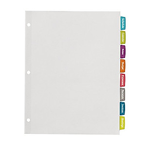 Avery Big Tab Printable White Label Dividers with Easy Peel, 8 Tabs, 20 Sets (14435)