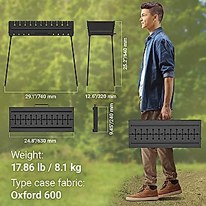 Charcoal Grill for 12 Skewers - Portable Barbecue 20.87"L x 12.60"W x 20.87"H Camp Grills - Mangal schaschlik - Foldable Metal Mangal - Kebab Shish - BBQ for EDC Picnic Outdoor Cooking Camping Hiking…