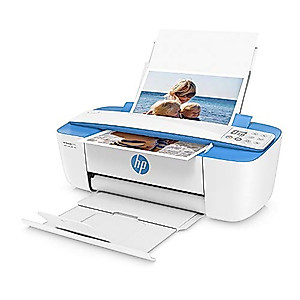 HP DeskJet 3755 Compact All-in-One Wireless Printer, HP Instant Ink, Works with Alexa - Blue Accent (J9V90A)