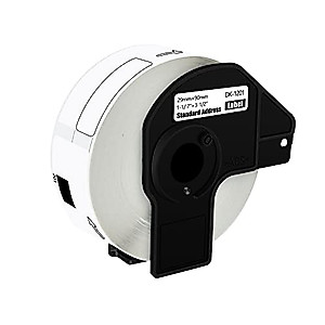 GREENCYCLE 4PK Replacement 1-1/7" x 3-1/2" DK-1201 Standard Address Labels Compatible for Brother DK1201 Ptouch Label Printers QL-500 QL-550 QL-700 w/Cartridge