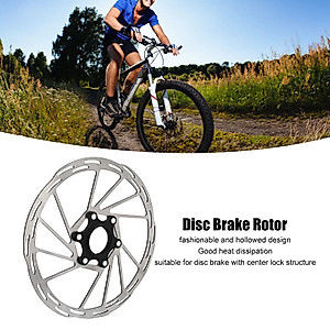 Bike Disc Brake Rotor, 203mm Disc Brake Rotor with Center Lock Adapter, Disc Brake Conversion Accessories Parts for Road Bike Mountain Bike for Disc Brake Hub with Center Lock