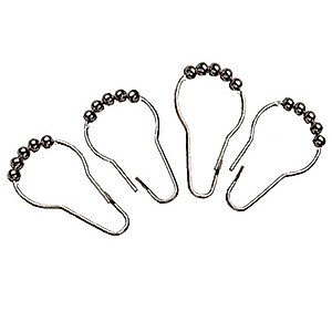 Mesh Shower Organizer Hanging, 6 Pockets Bath Shower Caddy Organizer Hanging Bathroom Shower Curtain Rod Accessories 4 Rings, Quick Dry