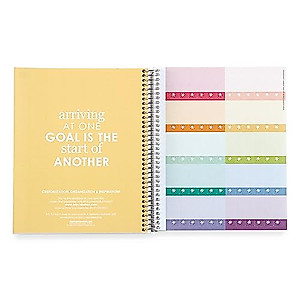 Erin Condren 7" X 9" Priorities And Notes Platinum Spiral Notebook - Rainbow Relaxation, 160 Lined Page Note Taking & Writing Notebook, 80 Lb, Thick Mohawk Paper, Stickers Included