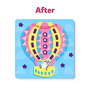 Skillmatics Art Activity - Fun with Foam Unicorns & Princesses, No Mess Sticker Art for Kids, Craft Kits, DIY Activity, Gifts for Boys & Girls Ages 3, 4, 5, 6, 7, Stocking Stuffers, Travel Toys