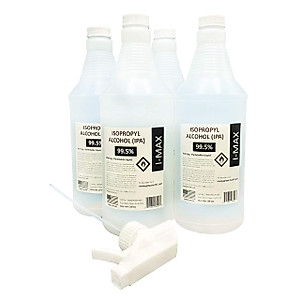 Isopropyl Alcohol 99.5% - 4 x 1000 ml (More Than 1 Gallon) Made in The USA - Includes a Trigger Sprayer