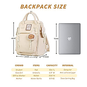 Girls Backpack for School, 15.8 Inch Laptop Backpack Cute Backpack Large Capacity Girls School Bags Multi Pockets Casual Daypack School Bag White